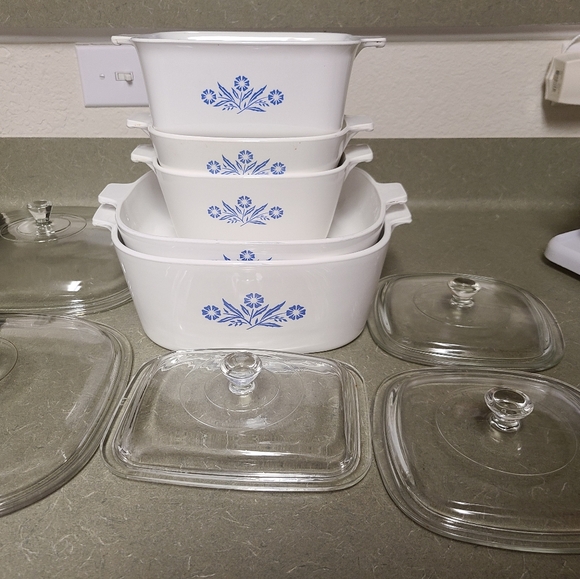 Corningware | Kitchen | Cornflower Blue Corning Ware 5 Piece Set With ...